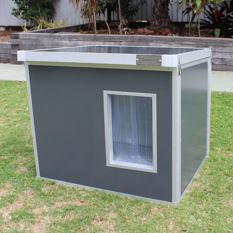 2-Bay Raised Kennel and Insulated Dog House Bundle